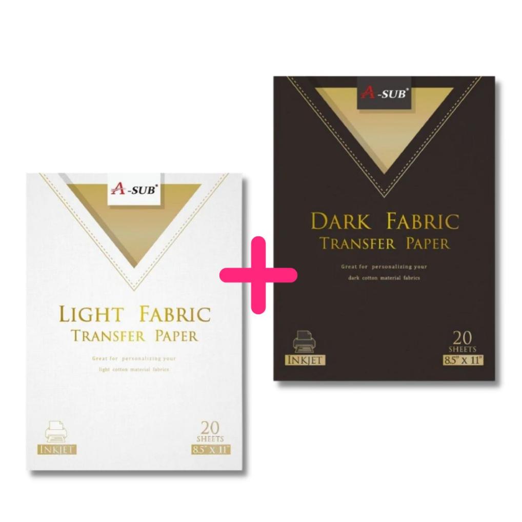 Combo Papel Transfer Telas Claras 20 hojas + 20 hojas Transfer Telas O ...